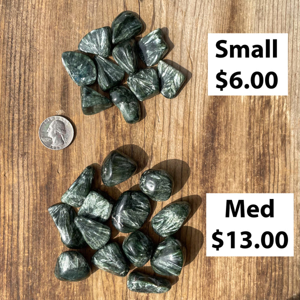 Seraphinite Tumbled Pocket Stones - Rocks with Sass