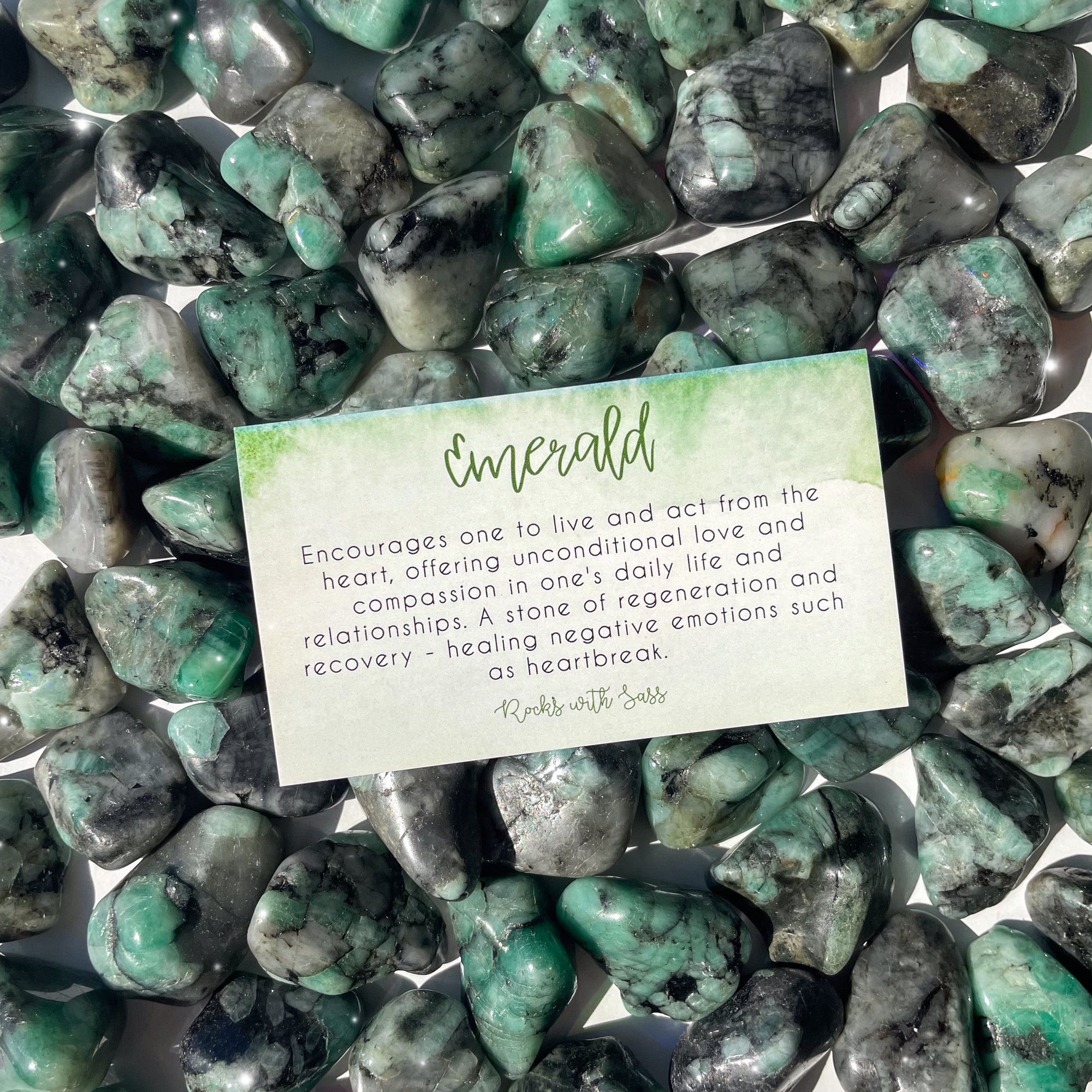Emerald Tumbled Pocket Stone - Rocks with Sass