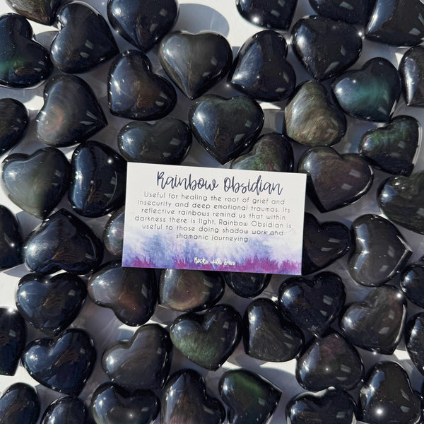 Rainbow Obsidian Hearts - Rocks with Sass