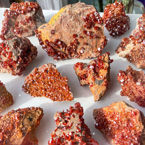 Red Vanadinite Clusters - Rocks with Sass