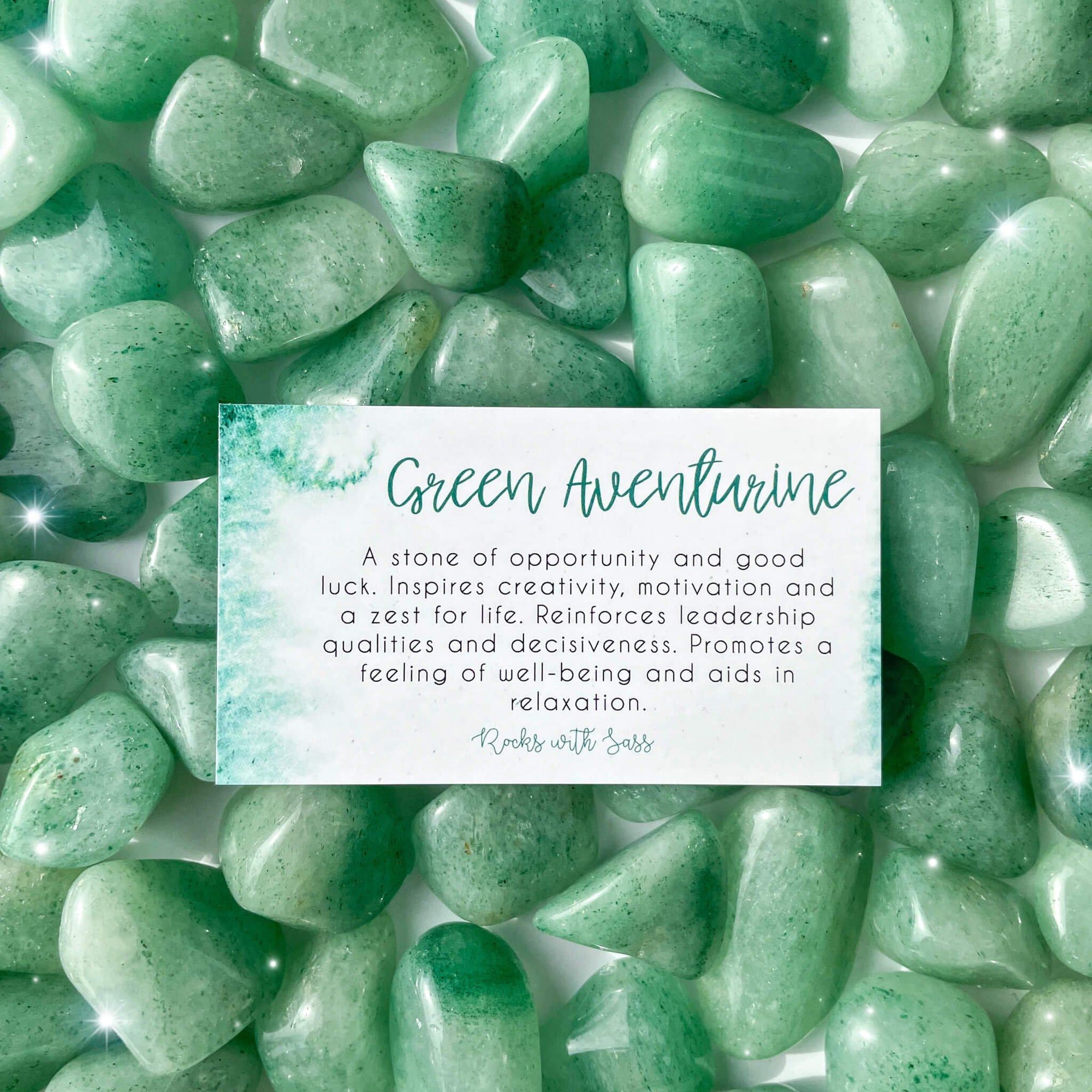 Green Aventurine Tumbled Pocket Stone - Rocks with Sass