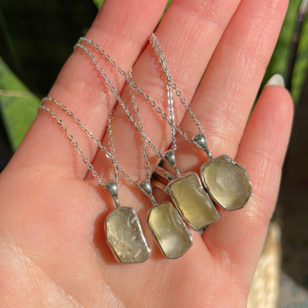 Libyan Desert Glass Pendant Necklace - Rocks with Sass