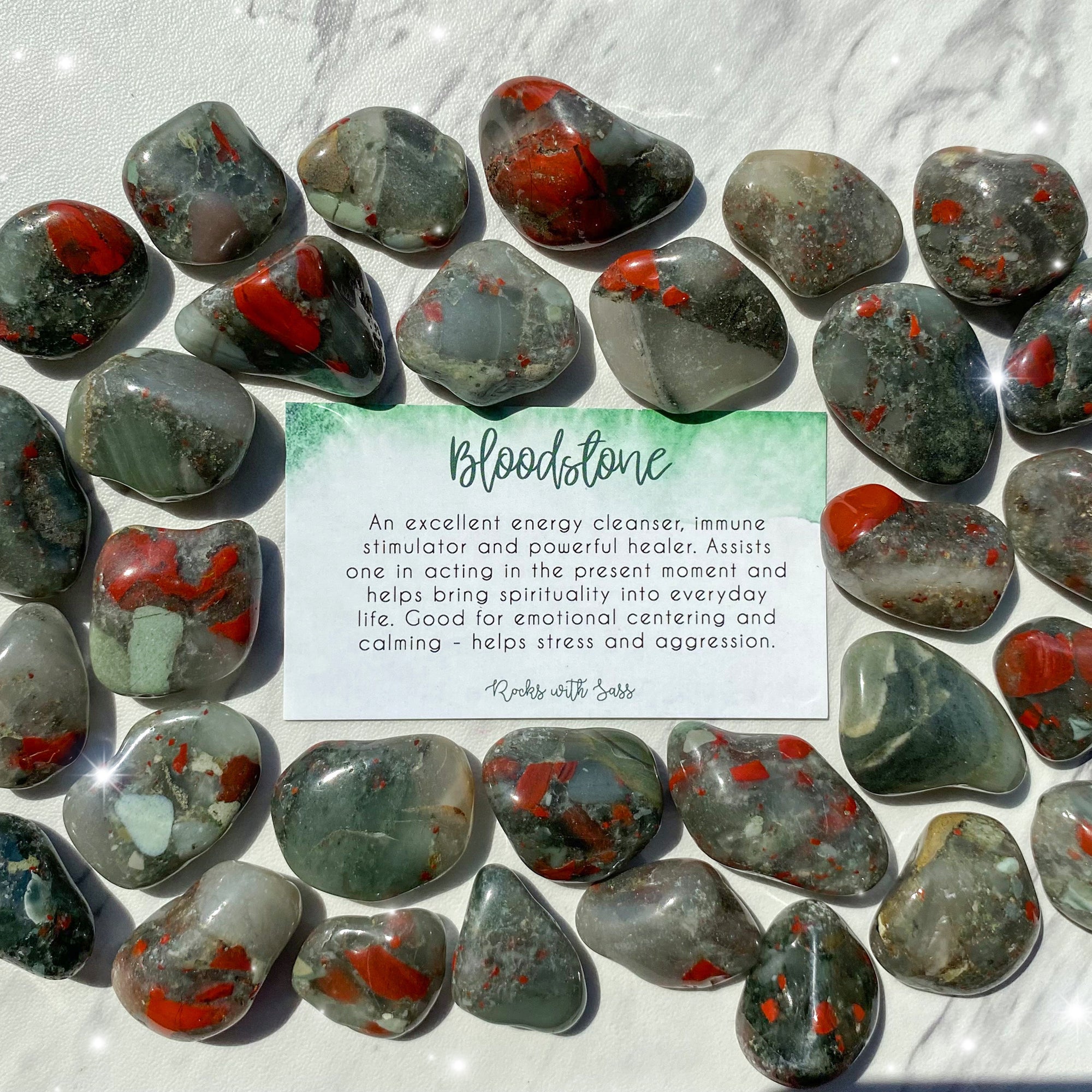 African Bloodstone Tumbled Pocket Stone - Rocks with Sass